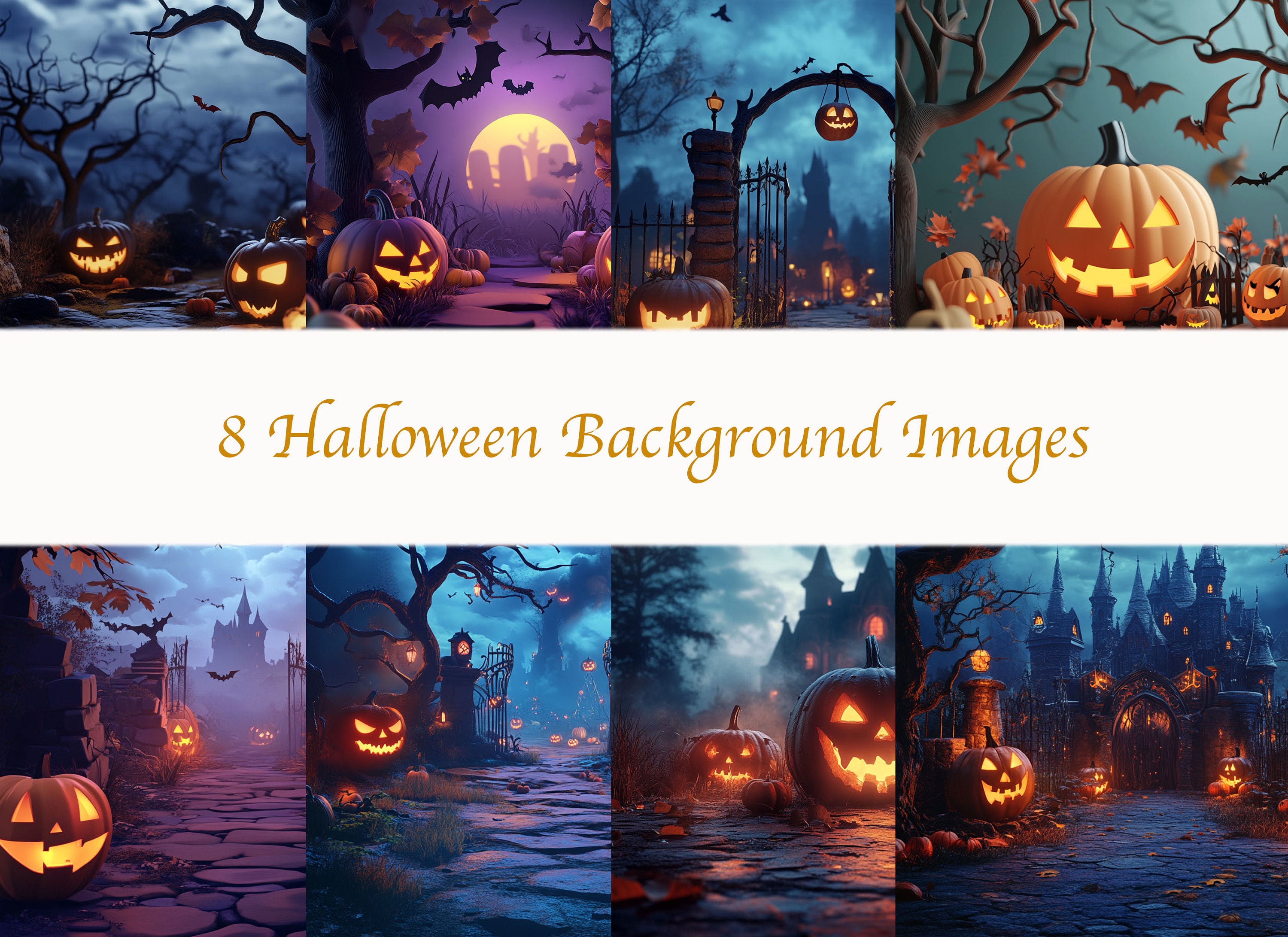 Halloween Digital Background Images - Etsy