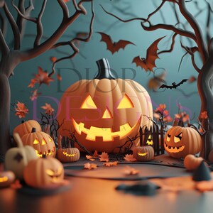 Halloween Digital Background Images - Etsy