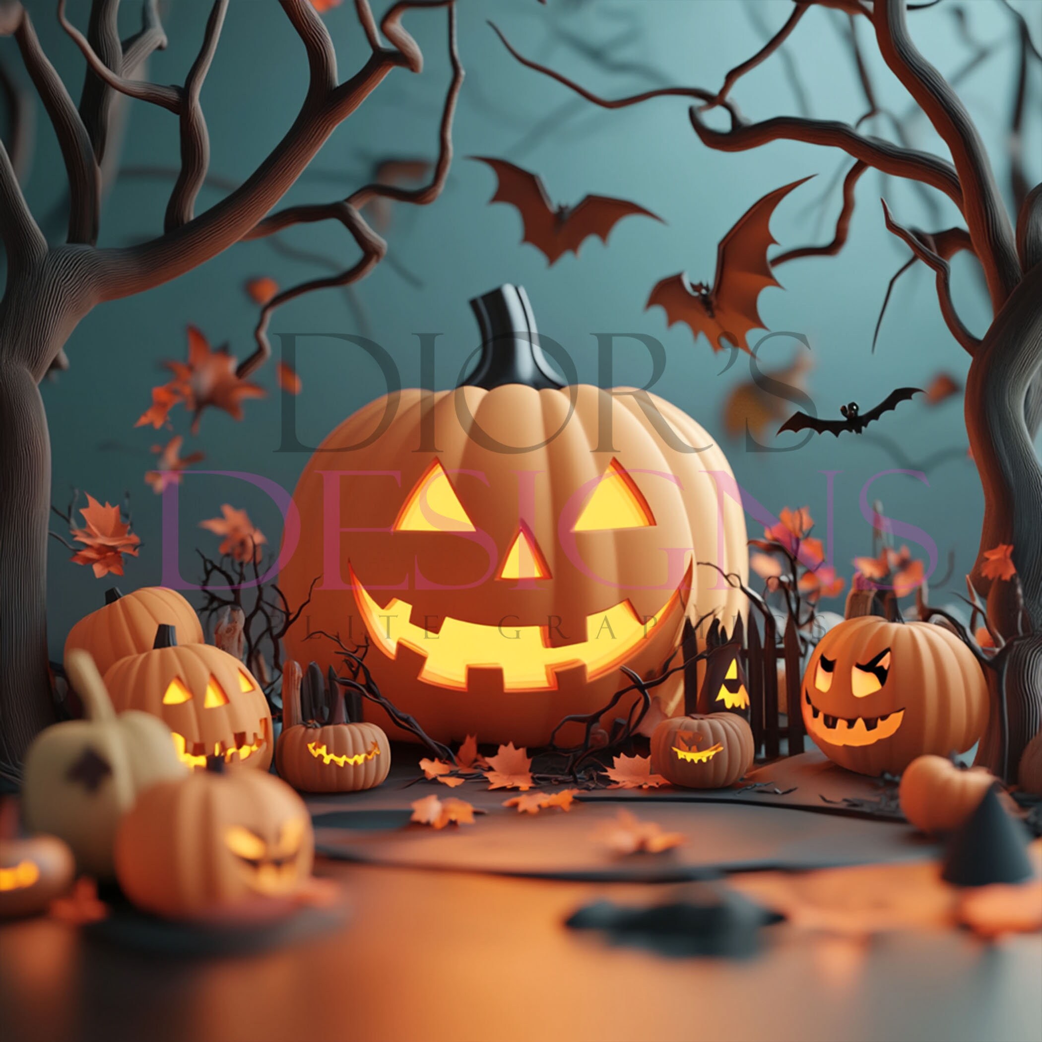 Halloween Digital Background Images - Etsy