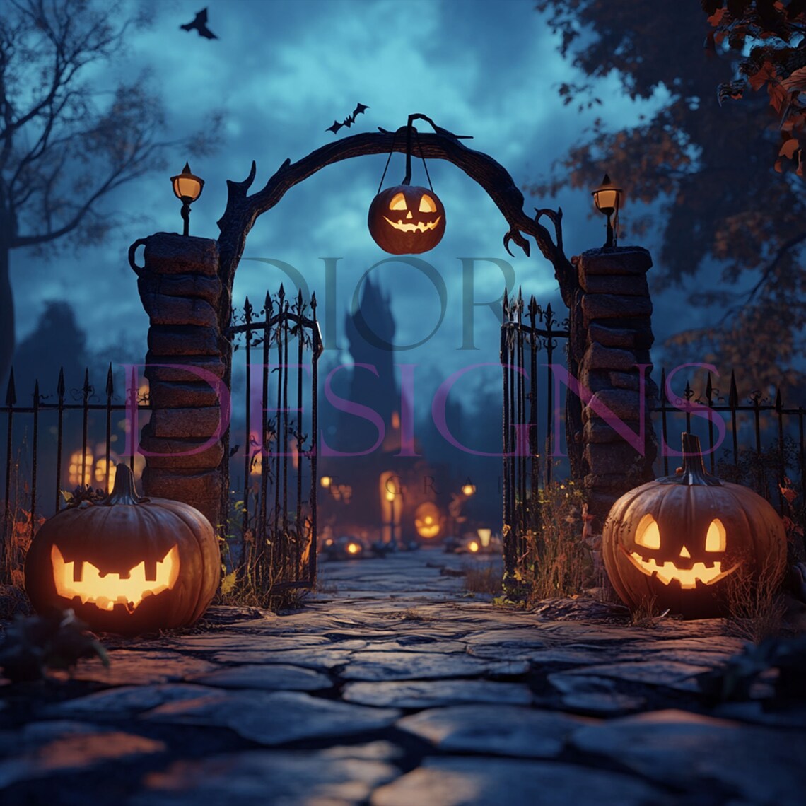 Halloween Digital Background Images - Etsy