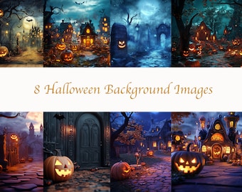 Halloween Digital Background Images - Etsy