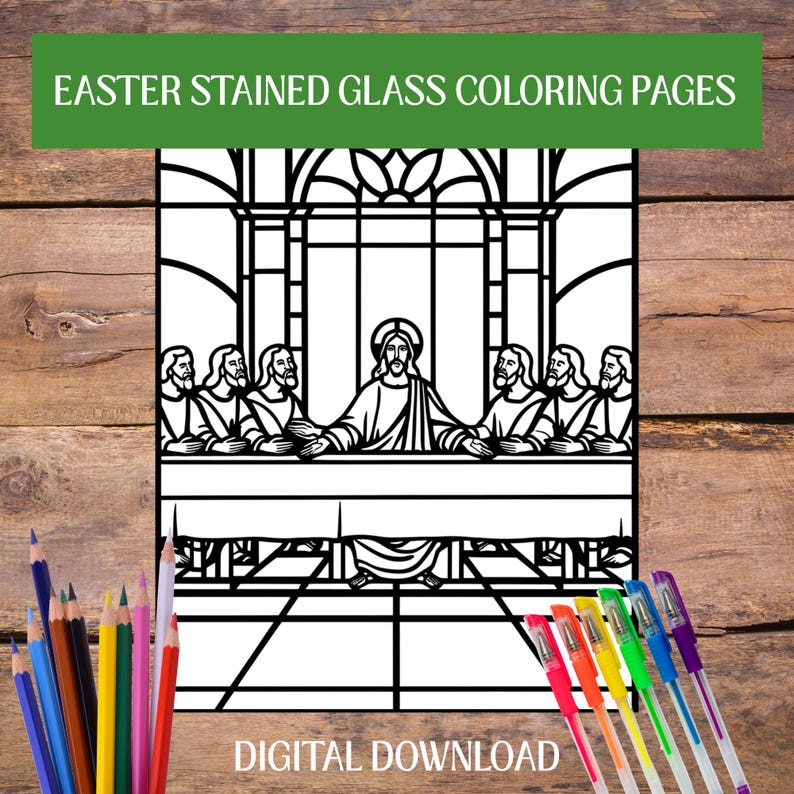 Easter Stained Glass Coloring Pages | 35 Christian Printable Sheets ...