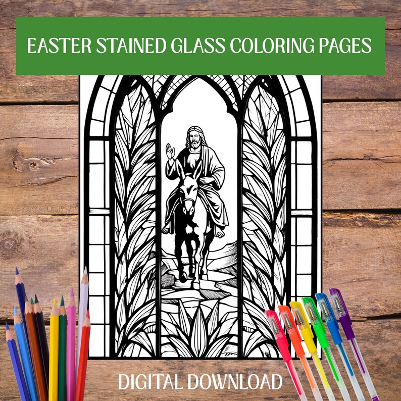 Easter Stained Glass Coloring Pages | 35 Christian Printable Sheets ...