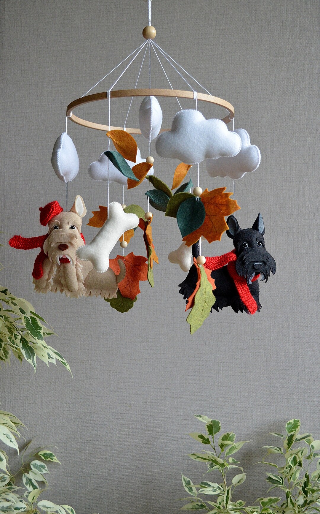 Dogs Baby Mobile. Dogs Mobile From Felt. Scotch Terrier Yorkshire ...