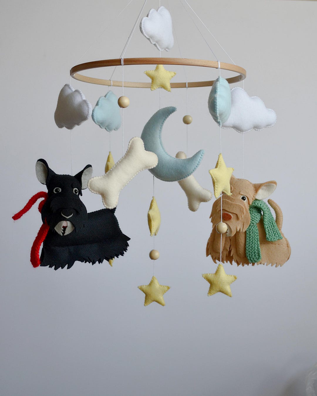 Dogs Baby Mobile. Dogs Mobile From Felt. Scotch Terrier Yorkshire ...