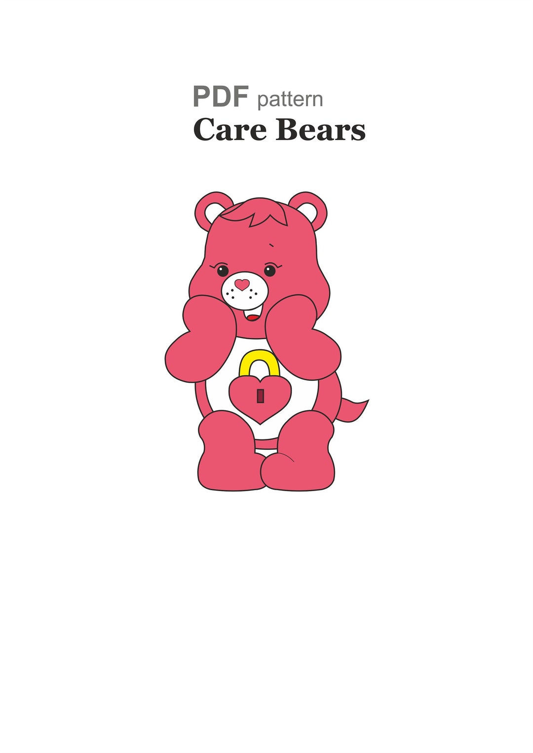 Caring Bears Pattern in PDF, Felt Pattern - Etsy
