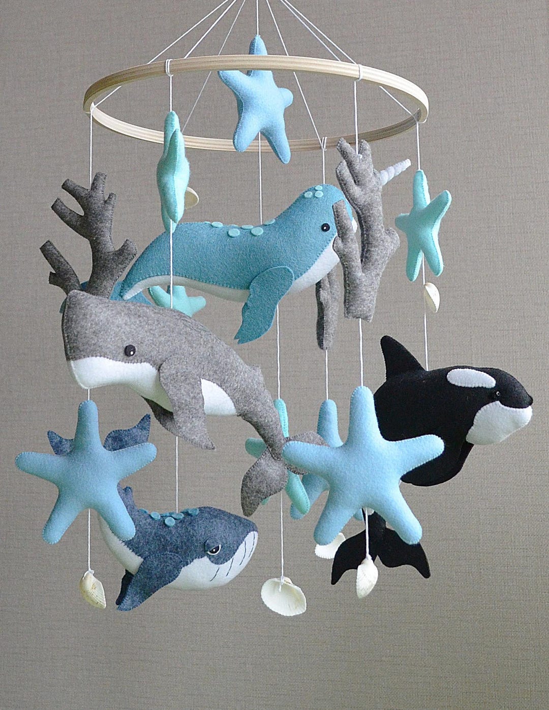 Ocean Mobile Baby Mobile Nursery for Boy Baby Crib Mobile Blue Whale ...