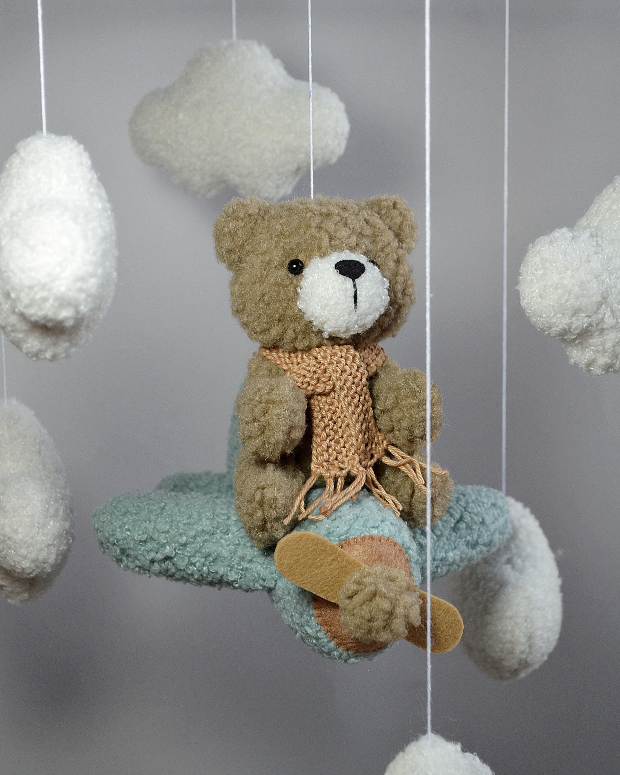 Mobile Teddy Bear From Boucle on an Airplane Boucle Clouds, Airplane ...
