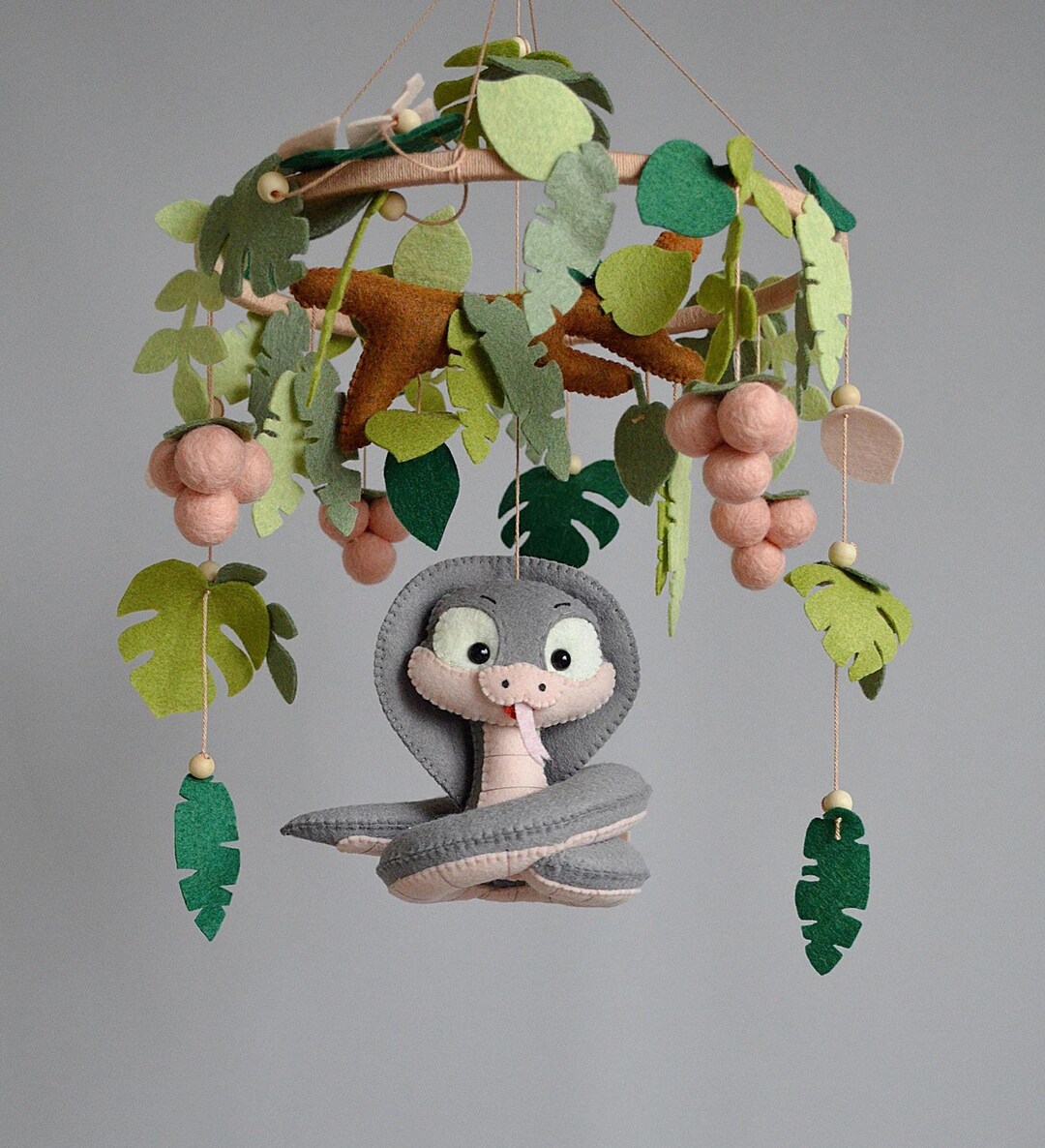 Snake is a Mobile for a Baby. Felt Mobile in a Crib With a Snake. A ...