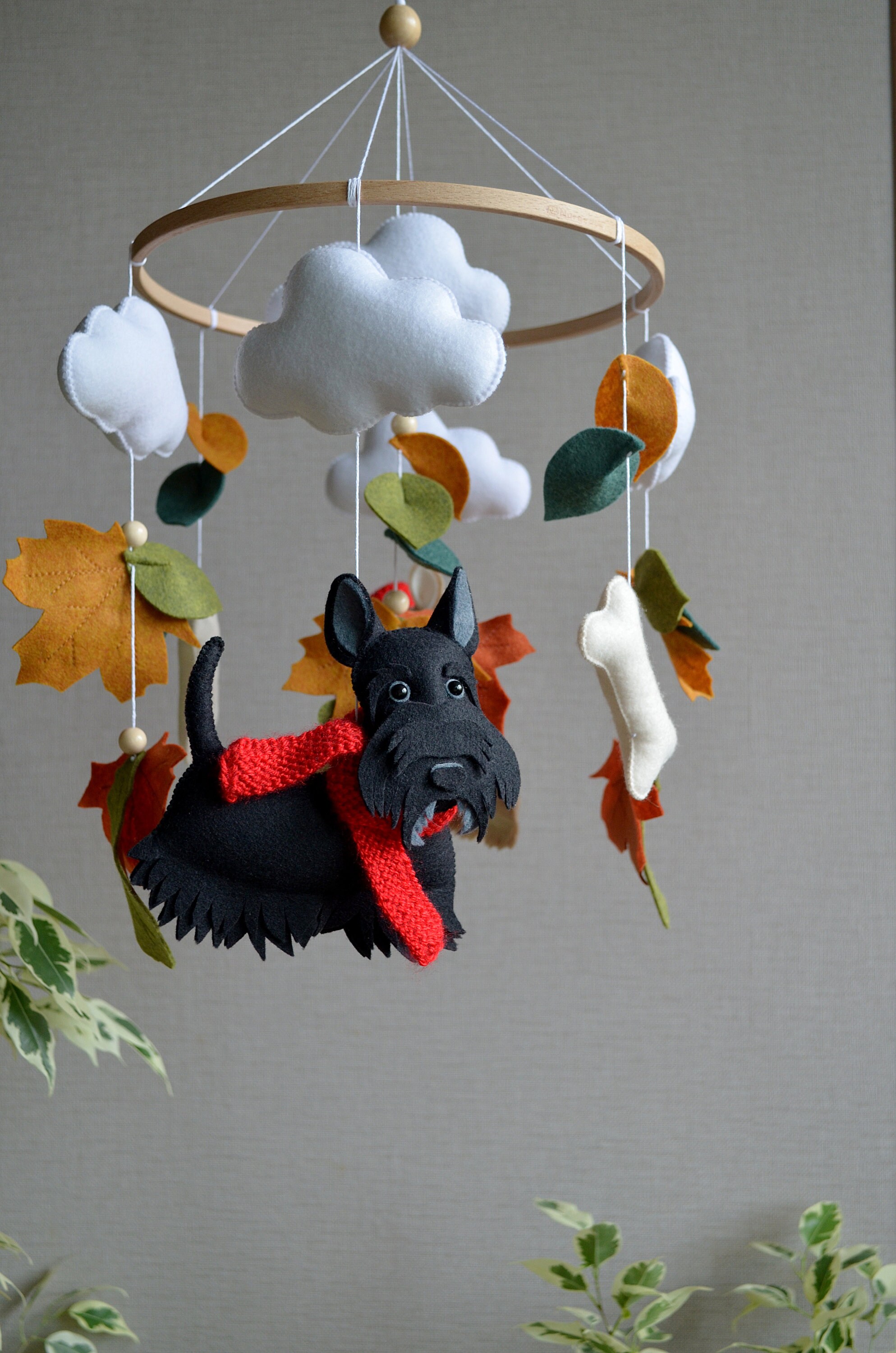 Dogs Baby Mobile. Dogs Mobile From Felt. Scotch Terrier Yorkshire ...