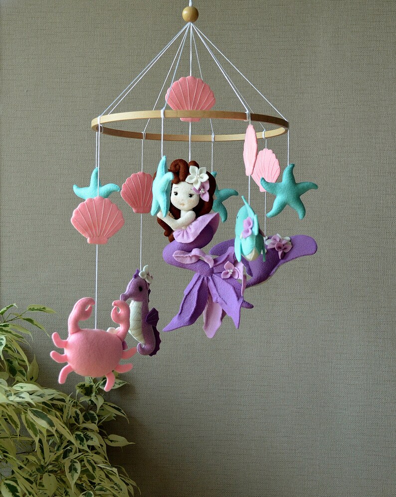 Mermaid Nursery, Mermaid Baby Mobile, Baby Girl Mobile, Hanging Mobile ...