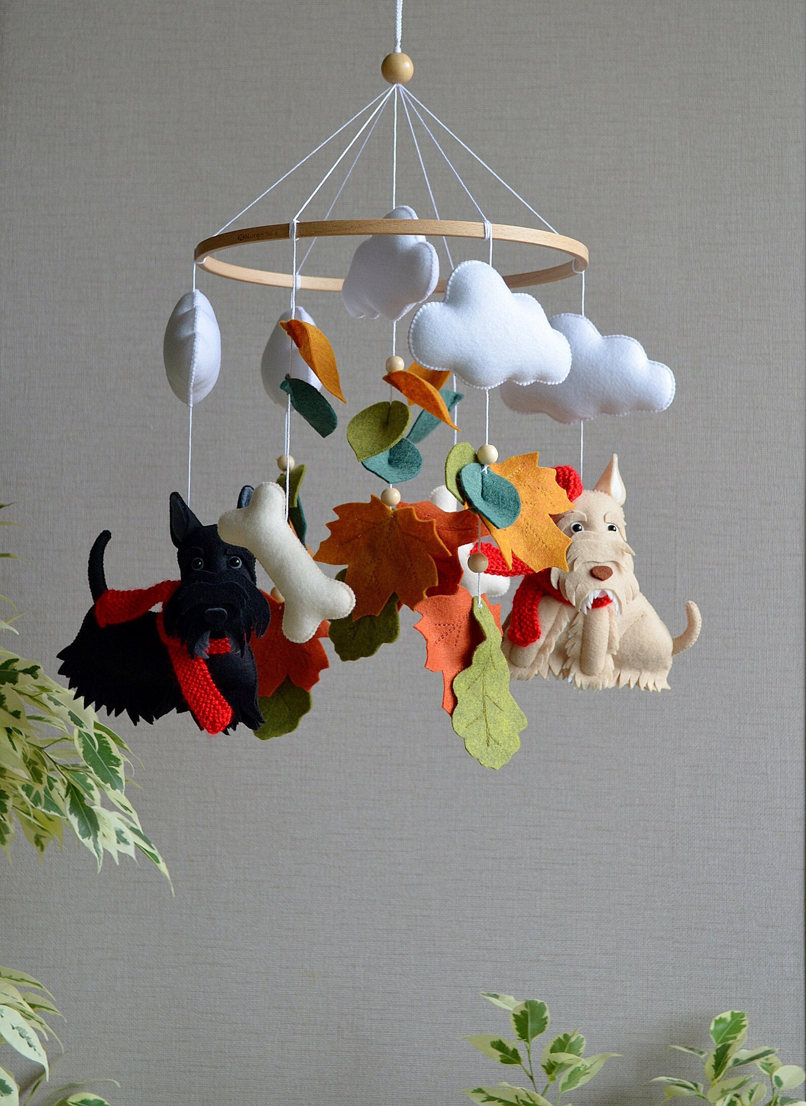 Dogs Baby Mobile. Dogs Mobile From Felt. Scotch Terrier Yorkshire ...