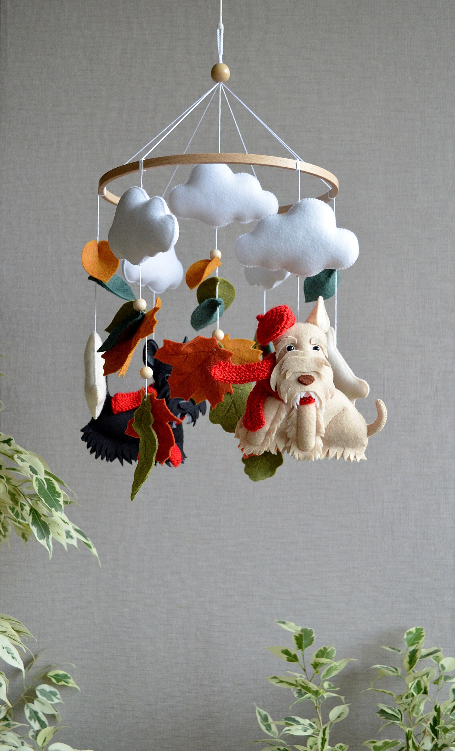 Dogs Baby Mobile. Dogs Mobile From Felt. Scotch Terrier Yorkshire ...