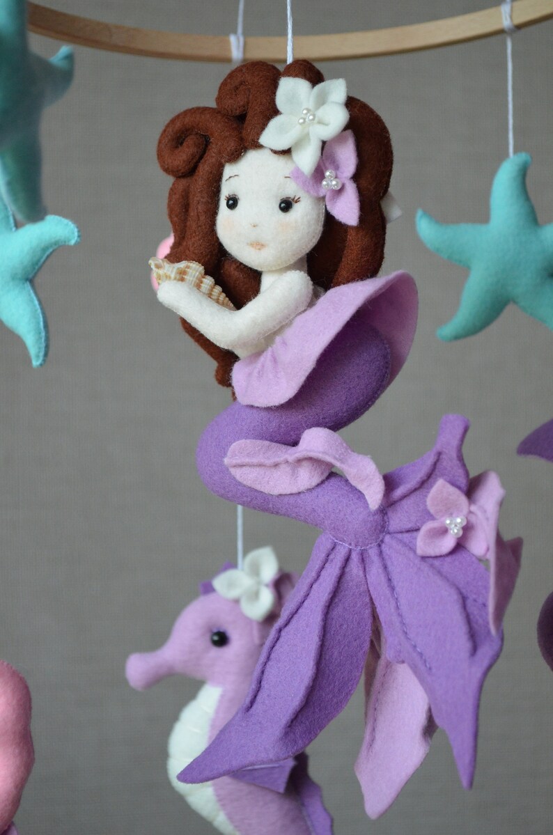 Mermaid Nursery, Mermaid Baby Mobile, Baby Girl Mobile, Hanging Mobile ...