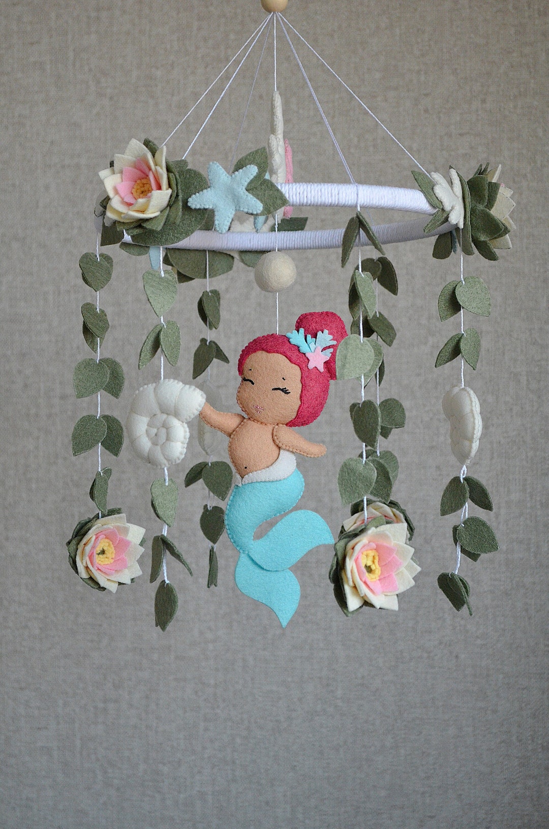 Mermaid Nursery, Mermaid Baby Mobile, Baby Girl Mobile, Hanging Mobile ...