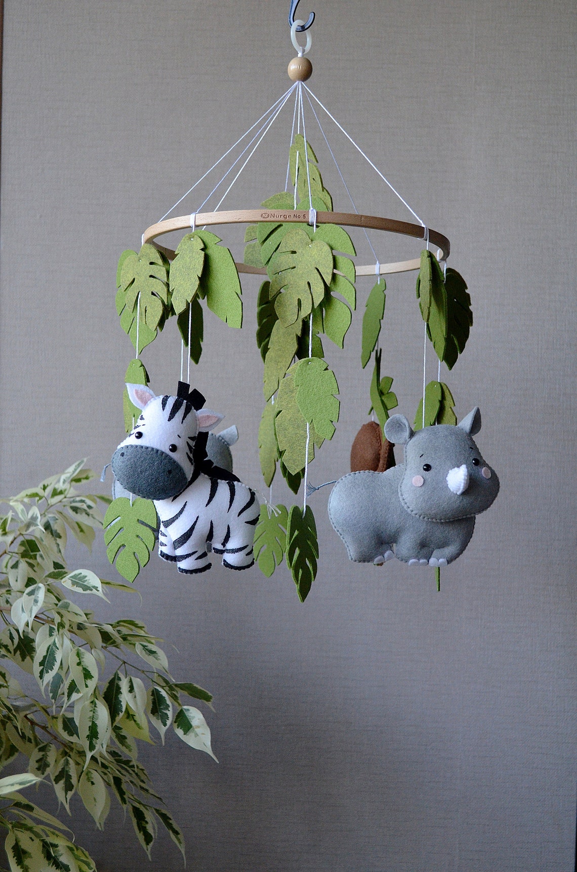 Safari mobile Safari animals toys monkey hippopotamus | Etsy