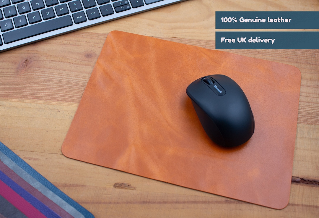 9 Colours, Handmade Genuine Leather Mouse Mat / Genuine Leather Mouse ...