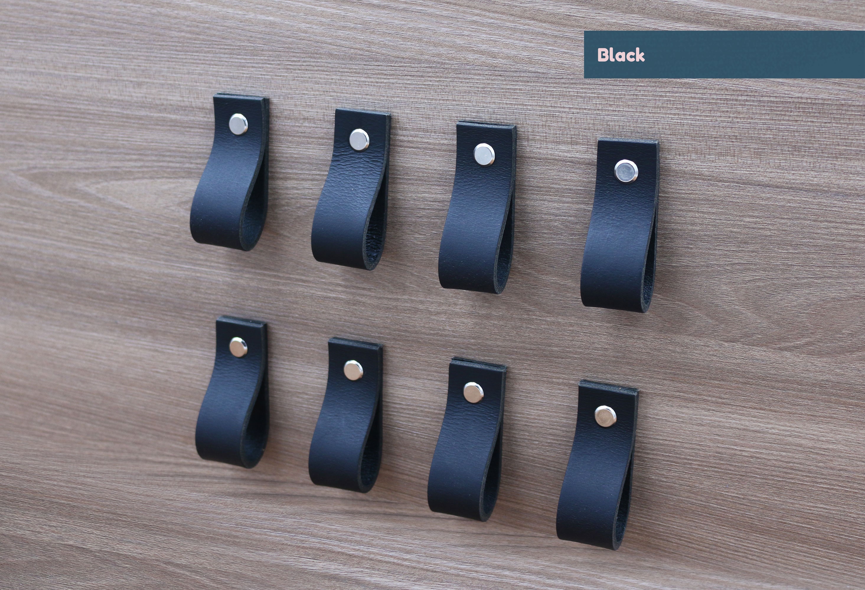4 Colours, Handmade Leather Pull Handles / Drawer Pulls / Loop Pulls ...