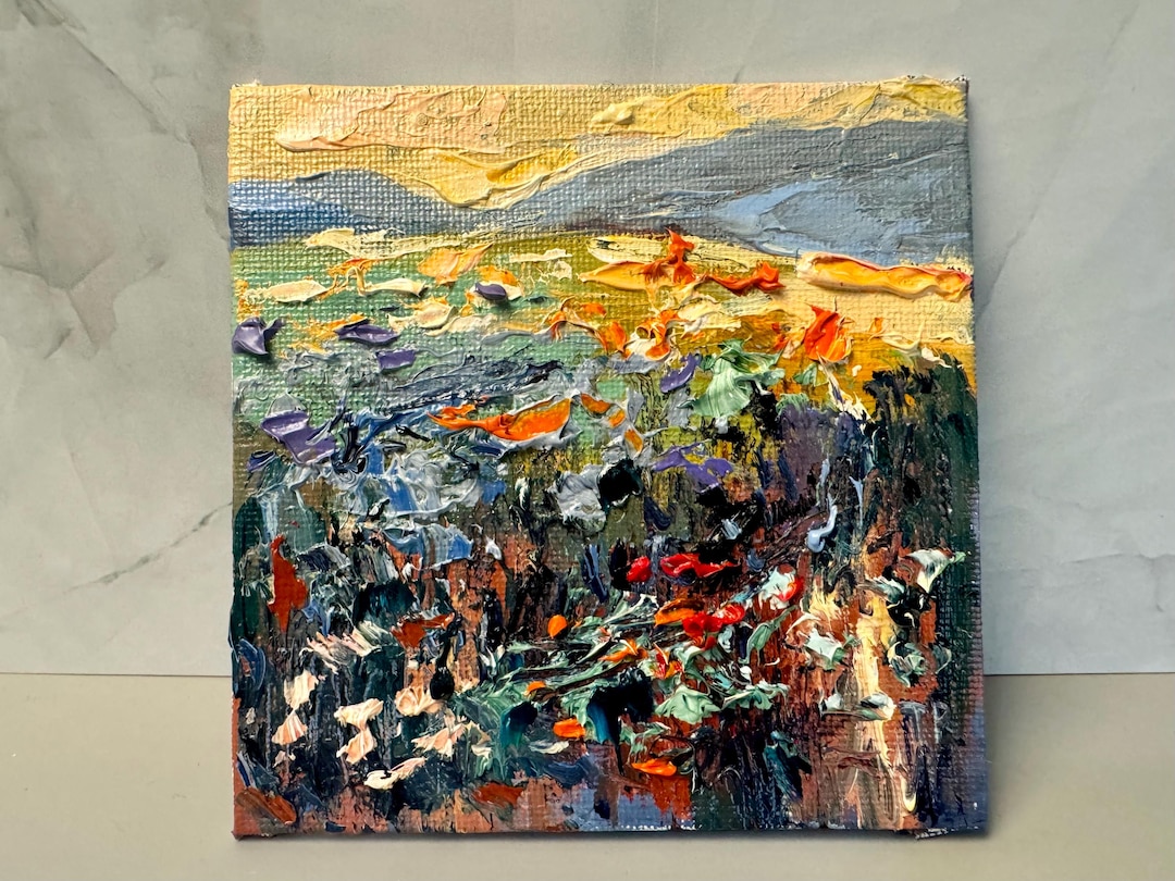 Wildflower Field Painting ORIGINAL Art Floral Oil Painting Flower ...