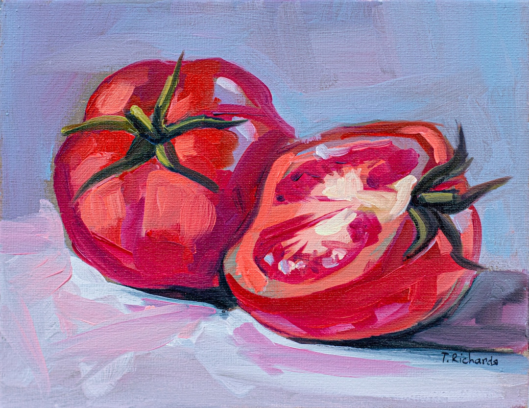 Tomatoes Painting ORIGINAL Art Food Artwork Kitchen Wall Art - Etsy
