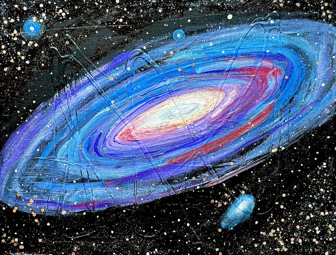 Andromeda Galaxy Space Art Print Original Acrylic Painting - Etsy