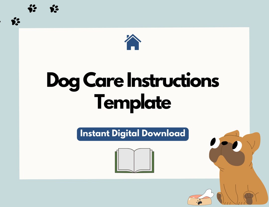 Dog Care Instructions Sheet - Etsy