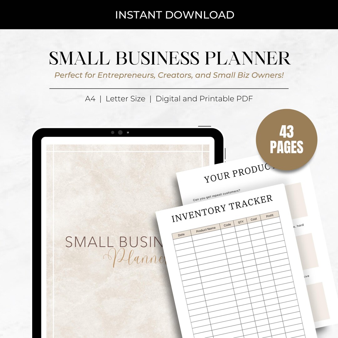 Digital Small Business Planner, Printable Business Planner, Planner for ...