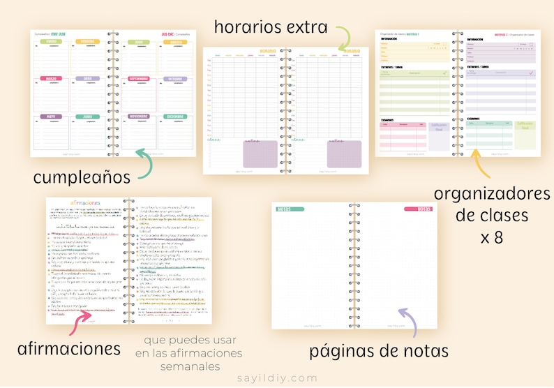 Agenda 2024 PDF para IMPRIMIR Tamaño final A5 o media carta Agenda Extendida 328 pág 380 ...