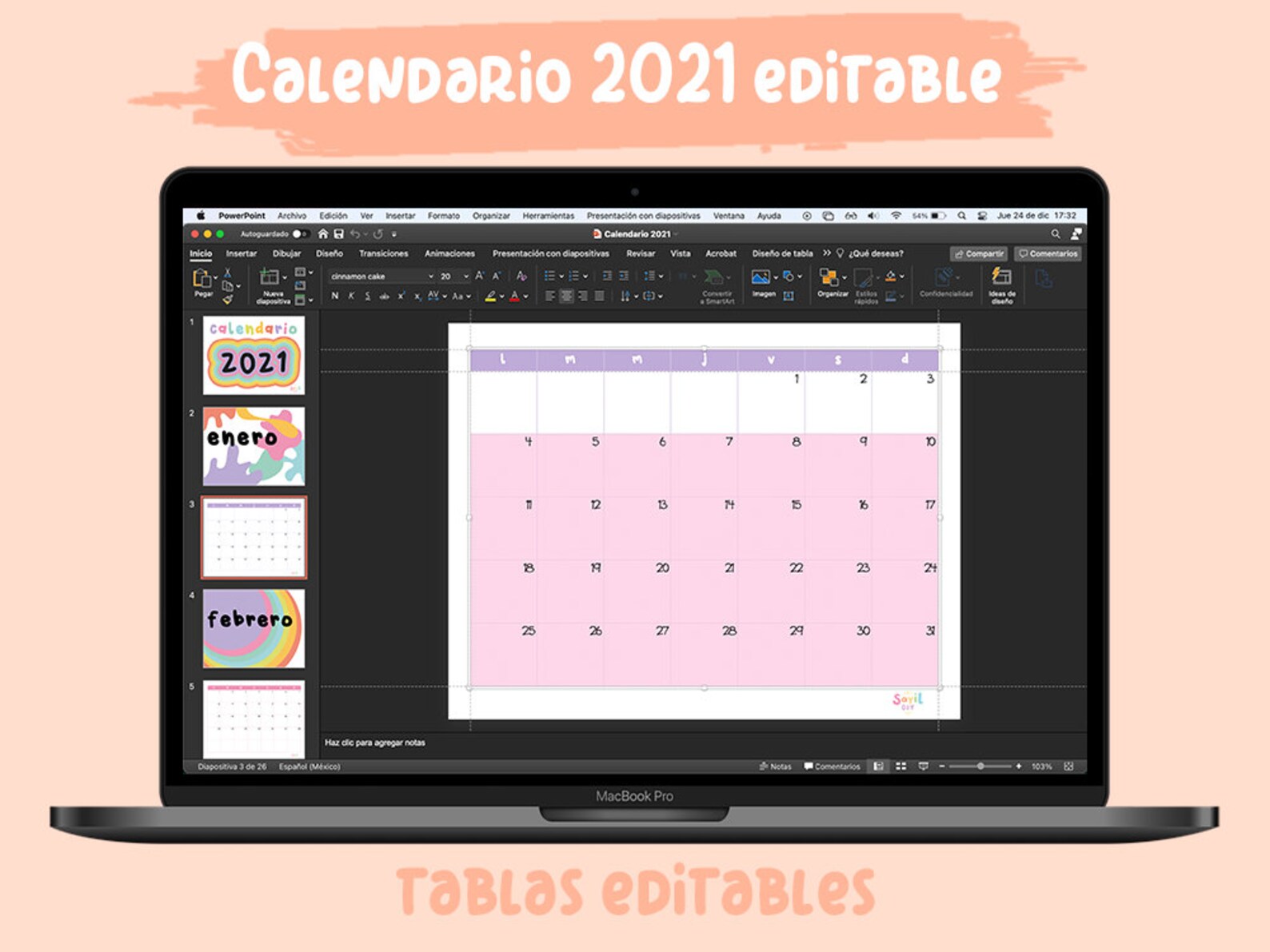 2021 Calendar Editable Using Power Point - Etsy