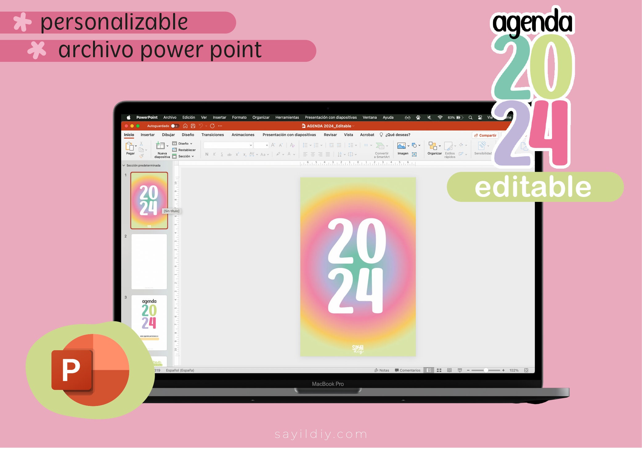 Agenda 2024 Editable in Power Point - Etsy