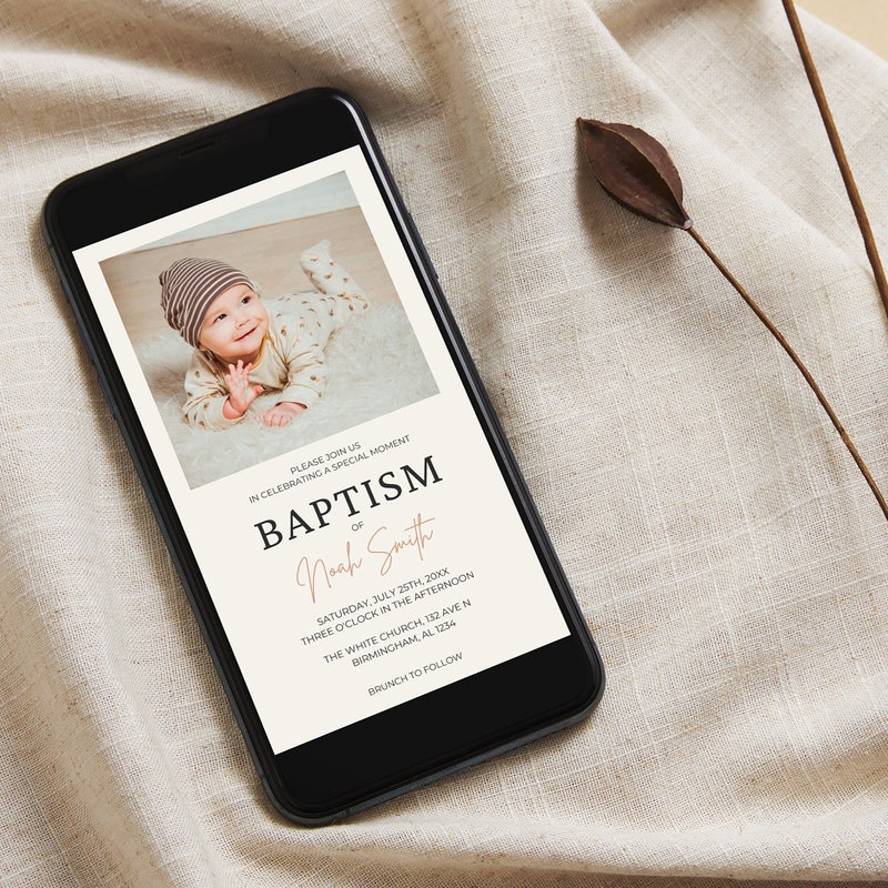 Baptism Photo Invitation - Etsy