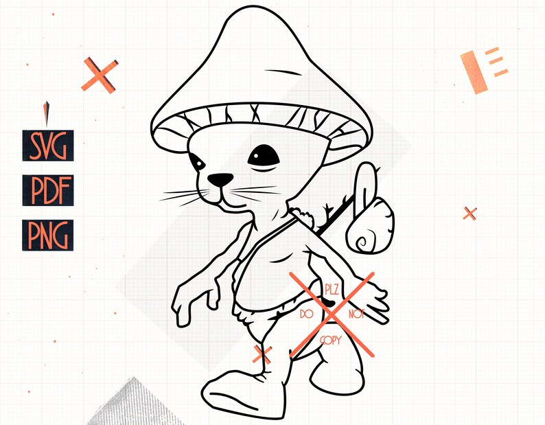 Pitufo Svg,pdf,png Versión de esquema, Gato azul png, listo para cricut ...