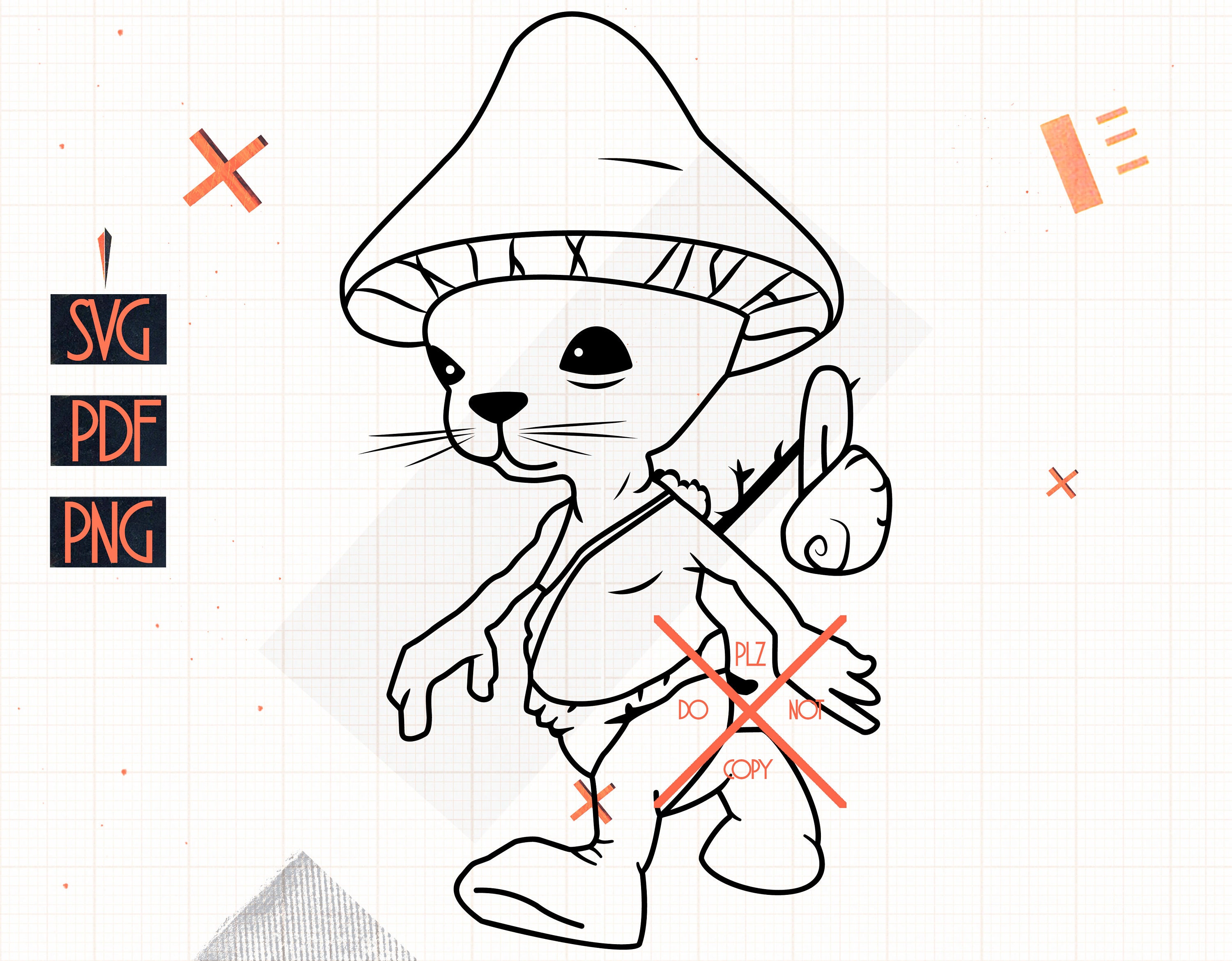 Smurfcat Svg,pdf,png Outline Version, Blue Cat Png, Cricut Ready - Etsy