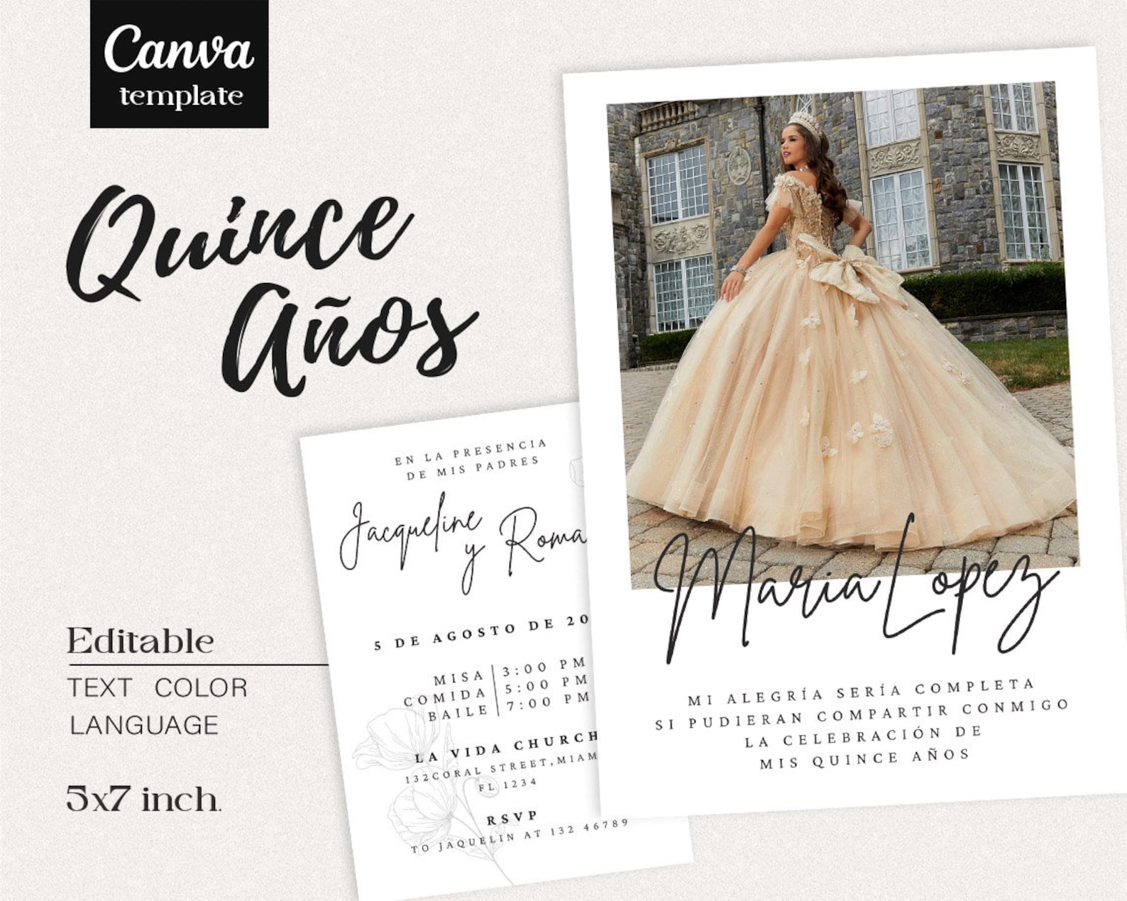 Quince Anos Invitation | Quinceanera Invite | Birthday Invitation Card ...