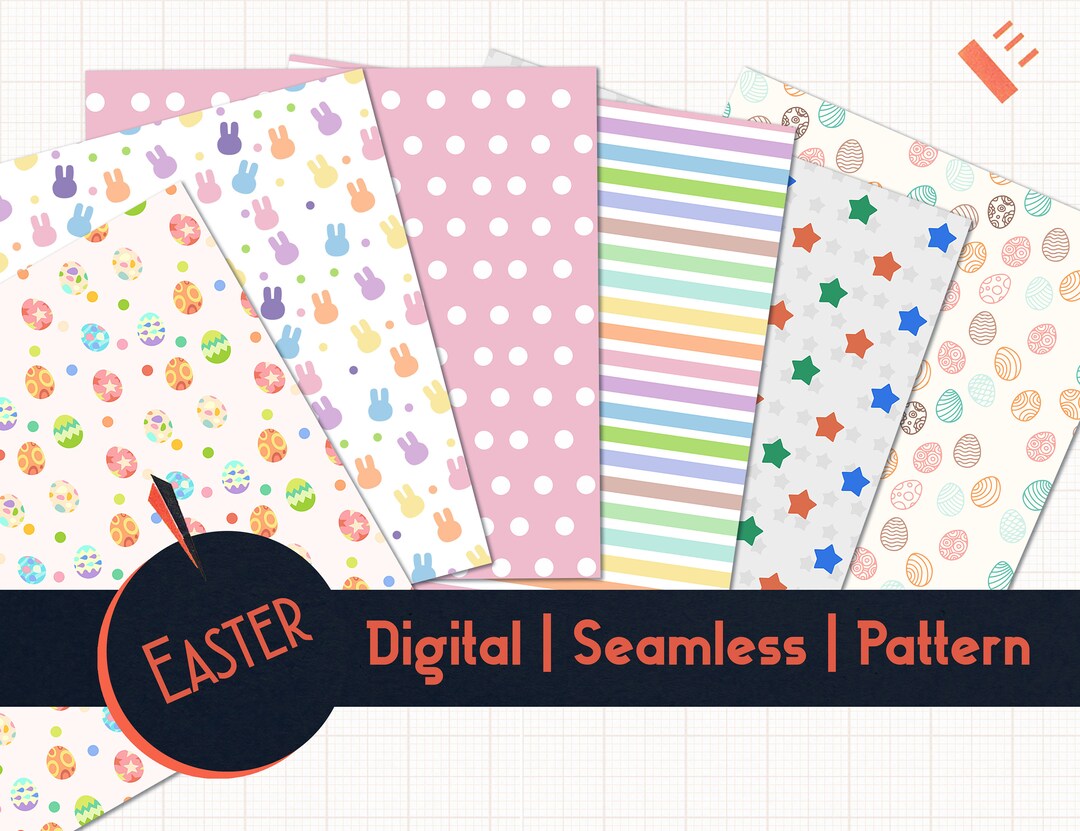 Easter Digital Paper,seamless Instant Download Easter Digital Paper Pack, Bunny Easter Theme ...