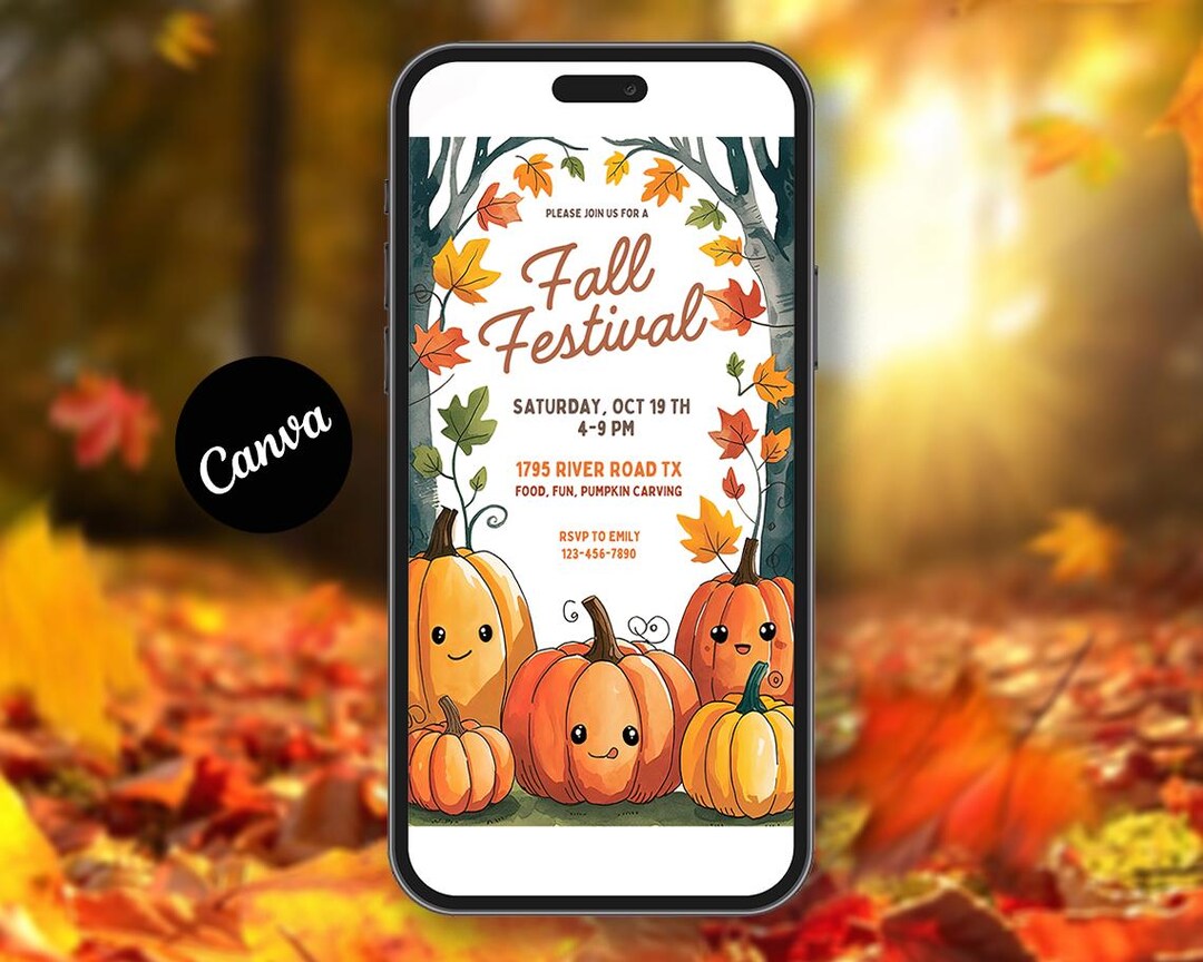 Editable Fall Festival Invitation,harvest Autumn,school Events,birthday ...