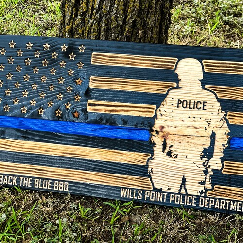 Custom Thin Blue Line Flag Police Flag Wood Flag - Etsy