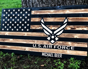 Wood Air Force Flag | Etsy