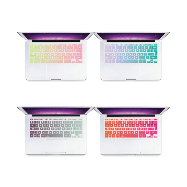 ISO/EU Layout Gradient Keyboard Decal Laptop Skin Vinyl for MacBook Air ...