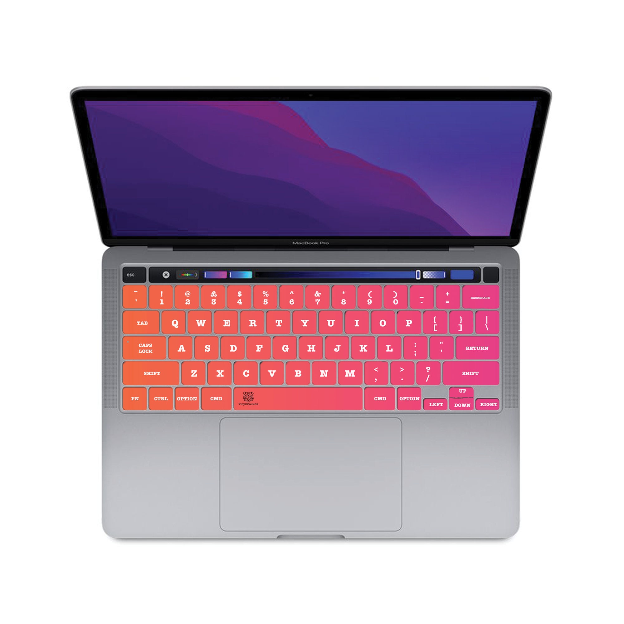 ANSI/US Layout Gradient Keyboard Decal Laptop Skin Vinyl for MacBook ...