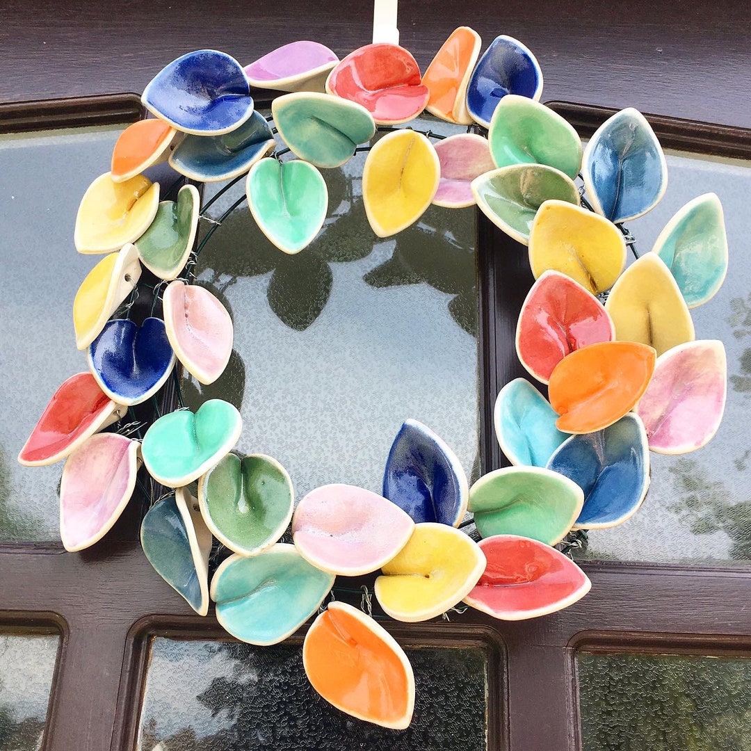 Ceramic Door Wreath - Etsy UK