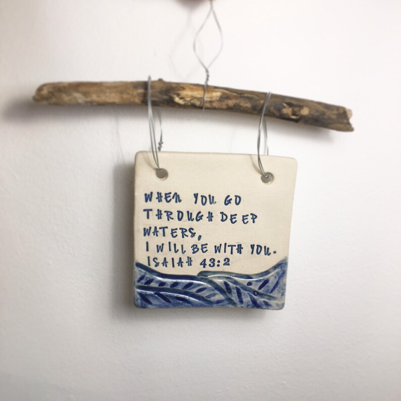 Ceramic wall hanging Bible verse | Etsy