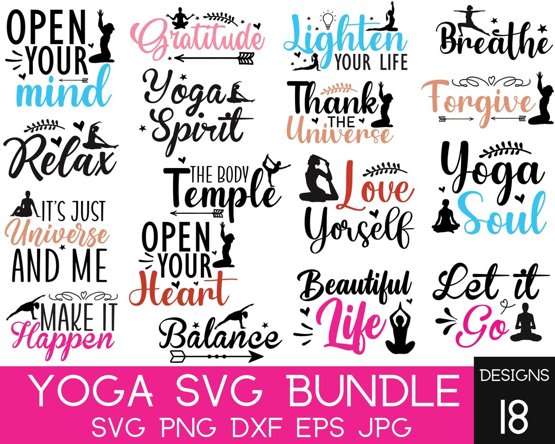 Yoga SVG Files for Women, Women Empowerment Words, Yoga Enthusiasts ...