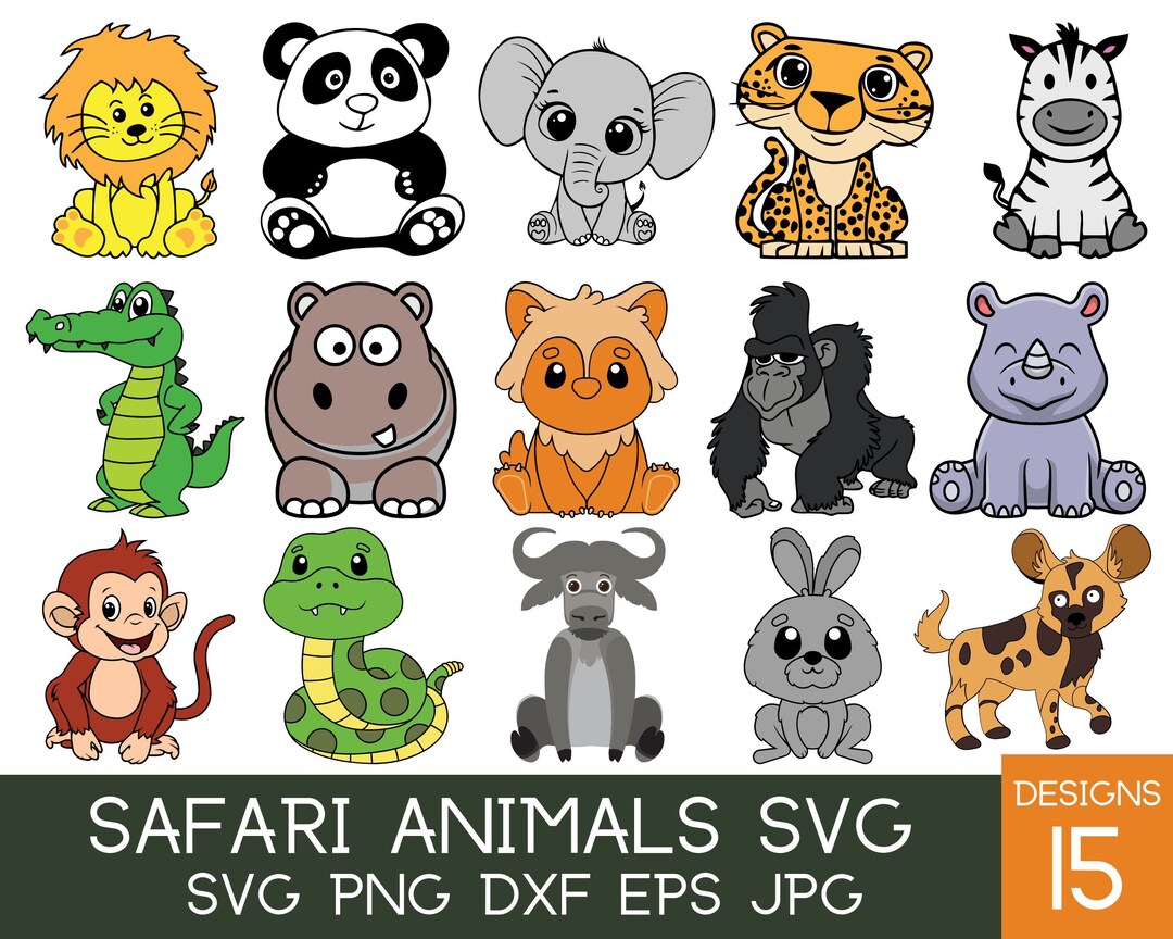 Safari Animal SVG File, Kids Room Wall Art, Kids T Shirts, Printable T ...