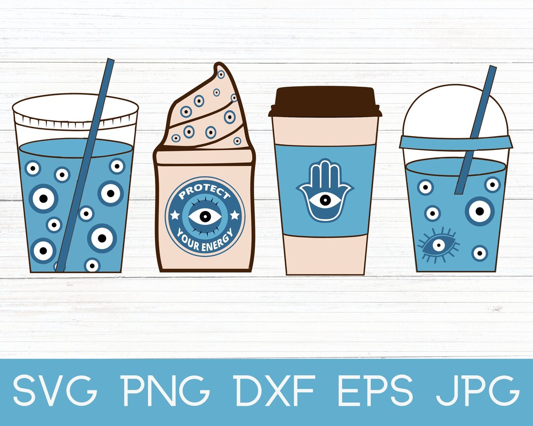 Evil Eye Blue Boba Cups, Evil Eye Decor, Evil Eye Shirts, Evil Eye ...