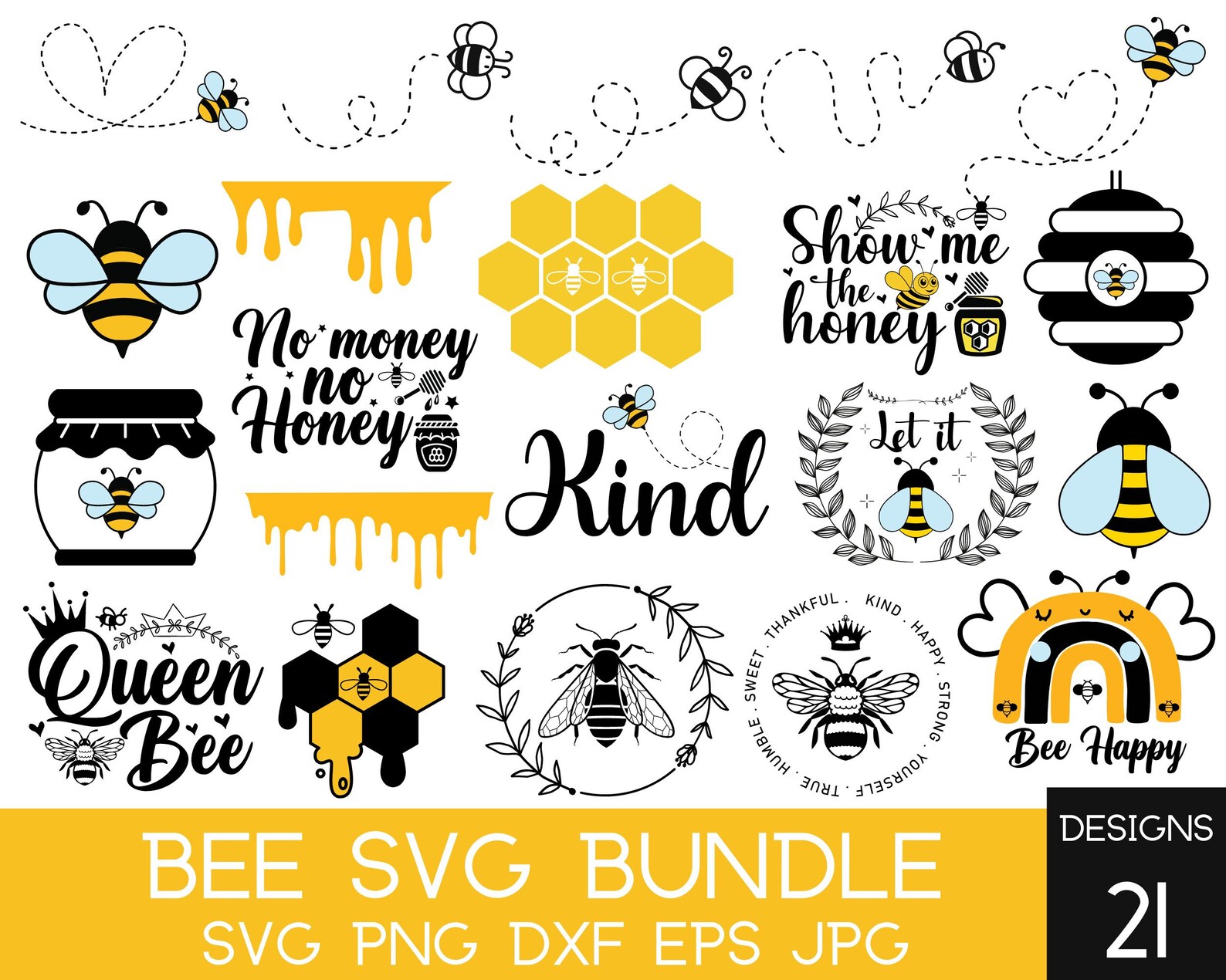 Colorful Bee SVG, Queen Bee SVG, Bee Hive, Honeycomb SVG ,bee Png, Bee ...