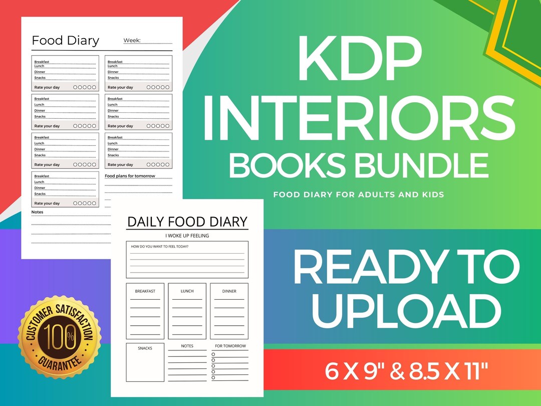 Adult and Kids Food Diary for Kdp Bundle Template Covers 100 Interior ...