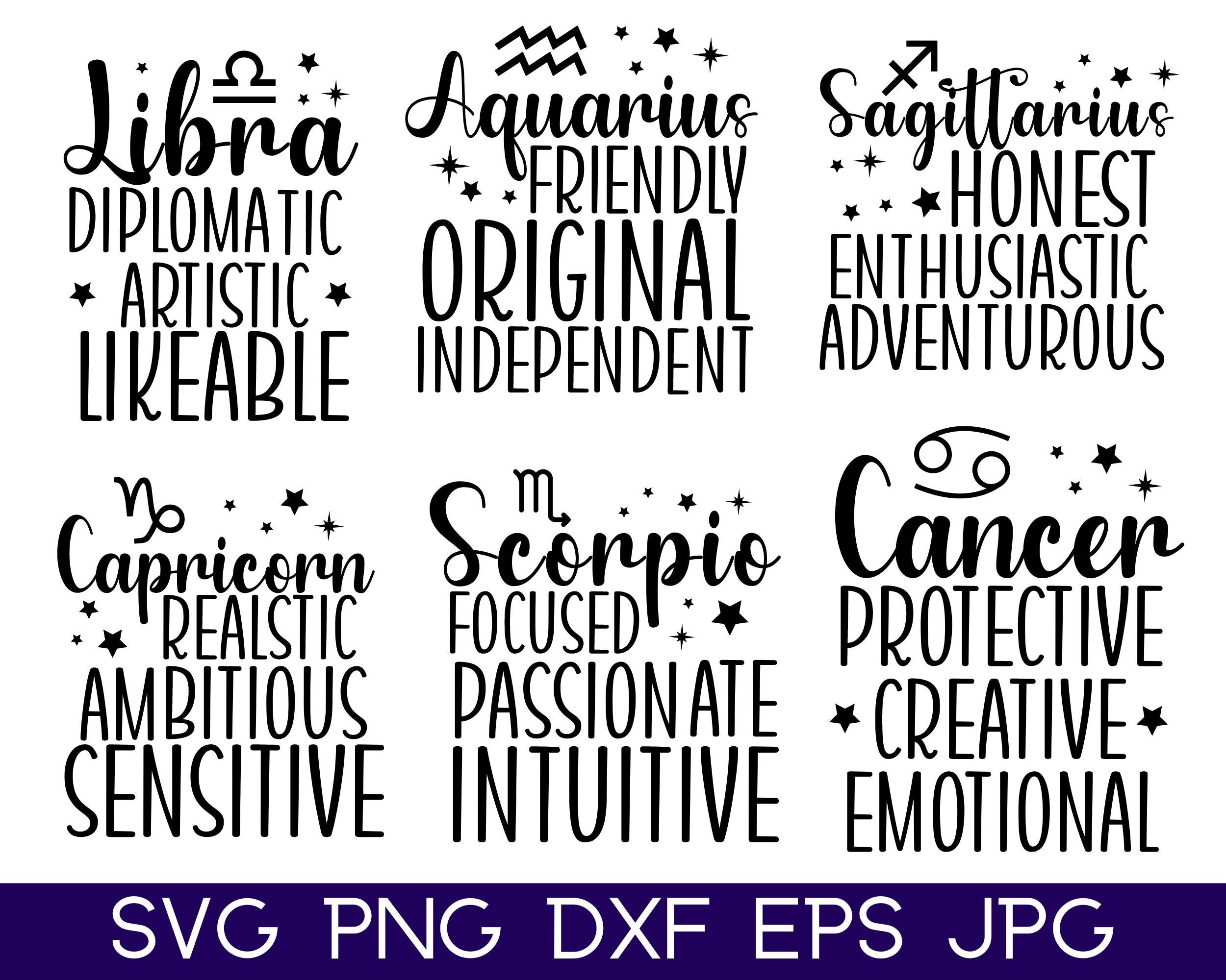 Zodiac SVG Bundle, Horoscope SVG, Astrology SVG, Birth Sign Svg ...