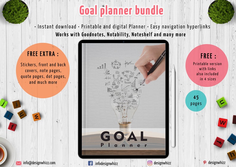 Mega Goals Planner Bundle goals 2020 daily weekly monthly | Etsy