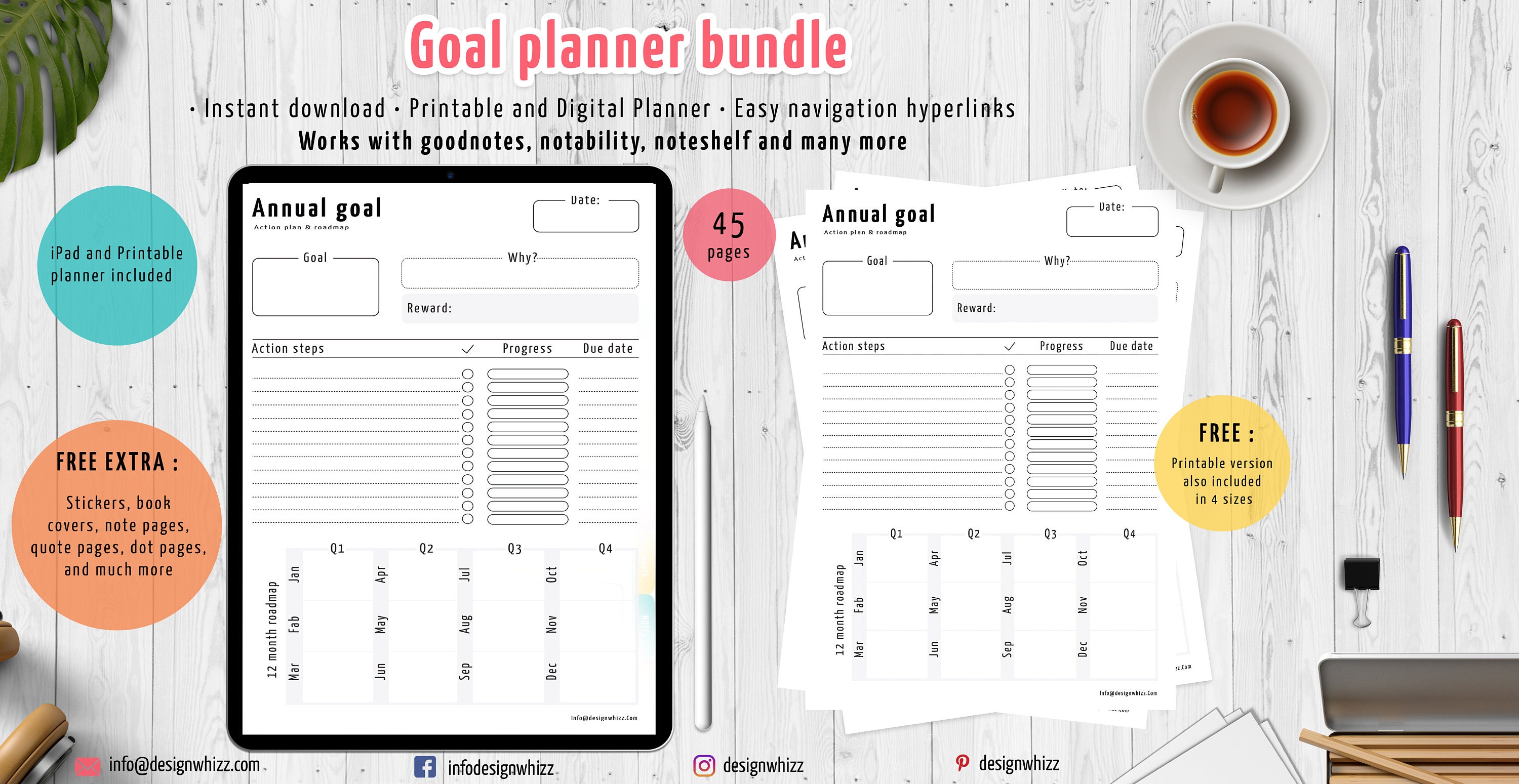 Mega Goals Planner Bundle Goals 2020 Daily Weekly Monthly - Etsy Denmark